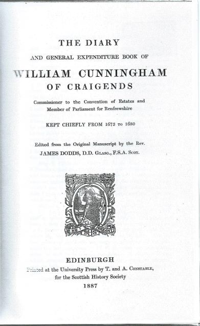 William Cunninghame, 8th Laird of Craigends – Renfrewshire Local ...